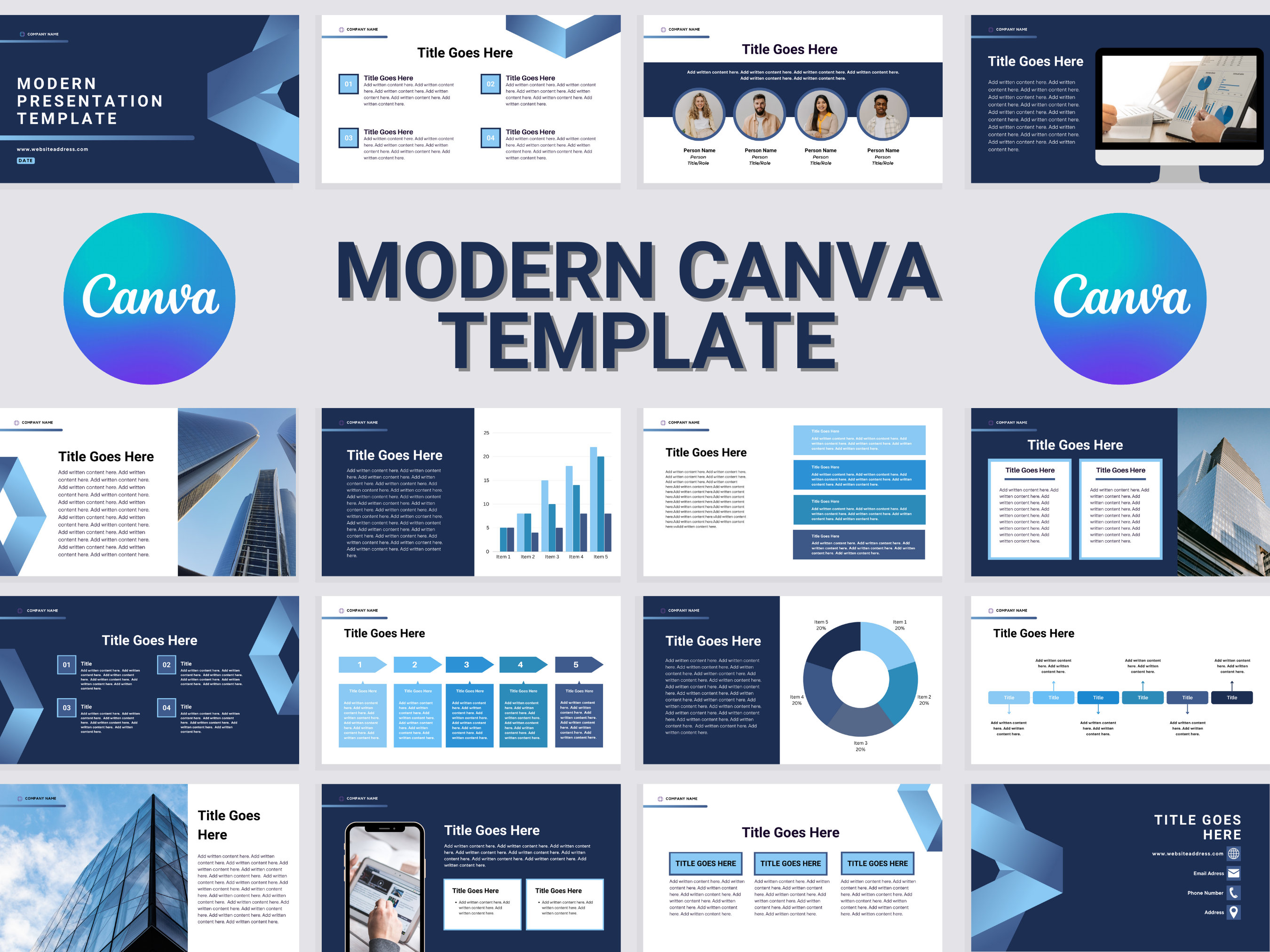 Modern Canva Presentation Template - Etsy
