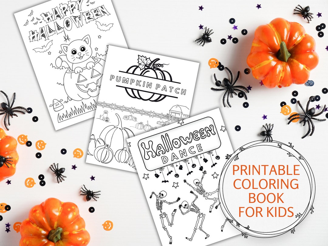 10 Halloween Coloring Pages for Kids - PRINTABLE - Etsy