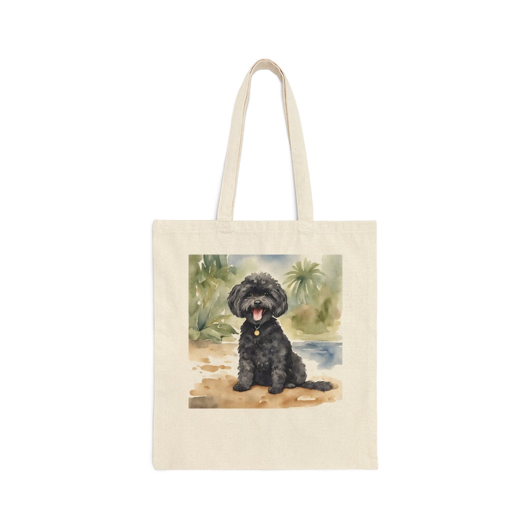Doodle Cotton Canvas Tote Bag/dog Tote/doodle Tote - Etsy