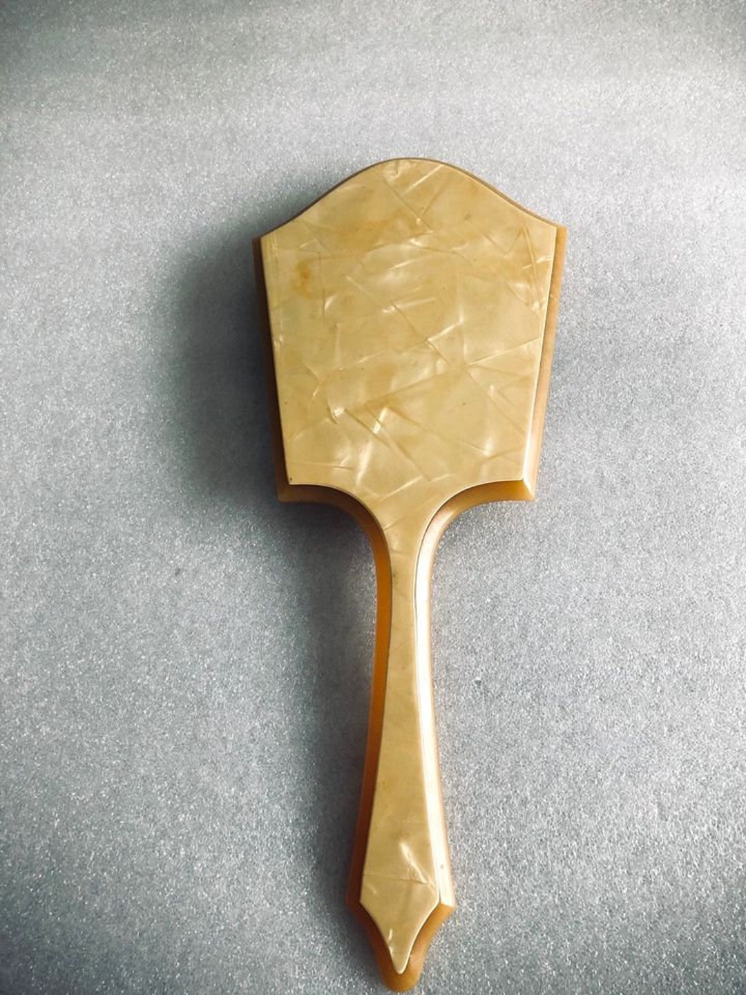 Vtg Art Deco Pearlized Celluloid Bakelite Hand Held Mirror beveled ...