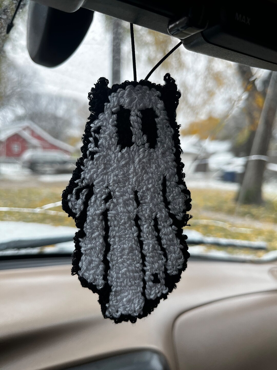 Punch Needle Ghost Car Ornament - Etsy