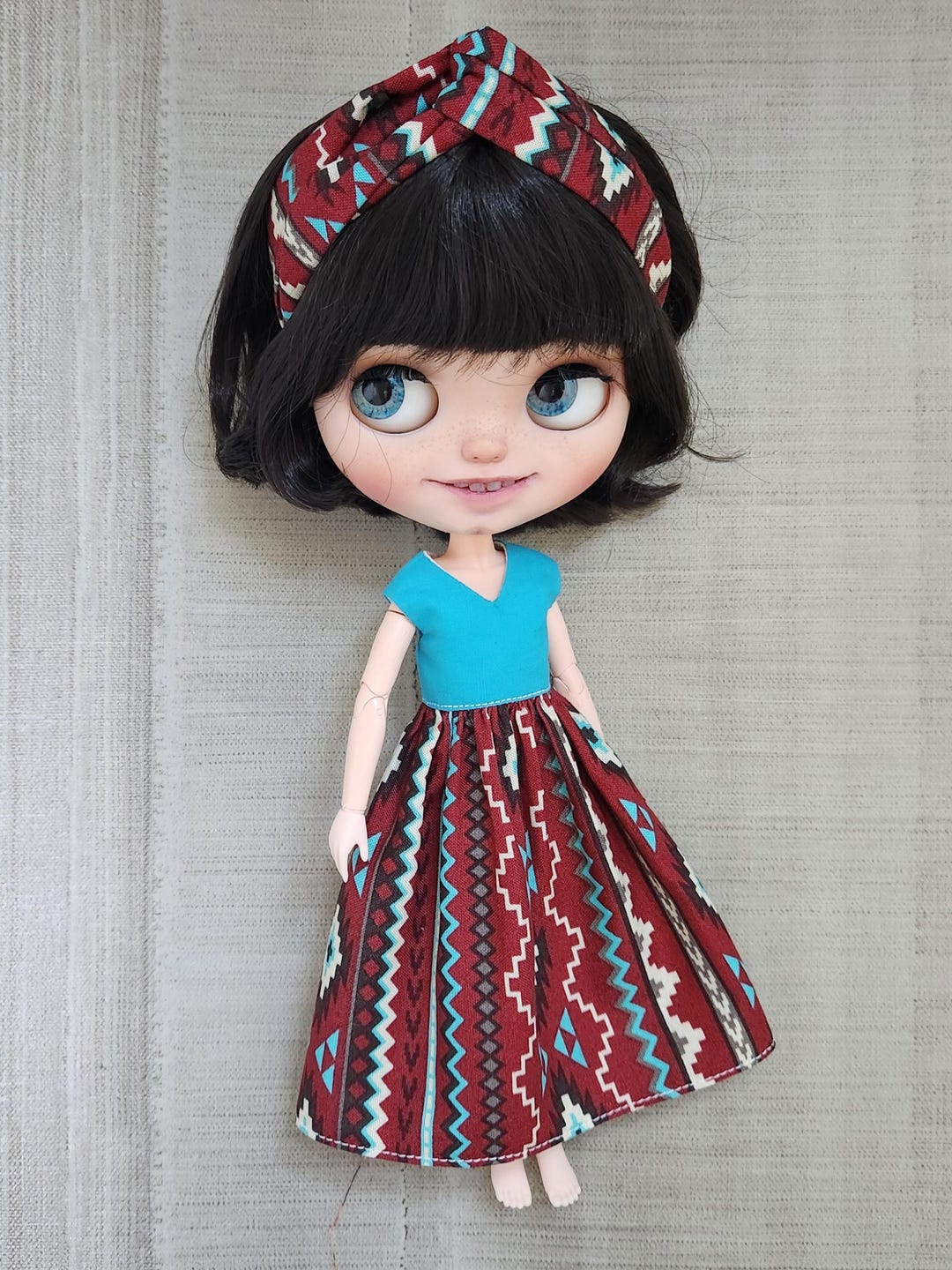 Southwestern Print Long Dress and Headband - Etsy