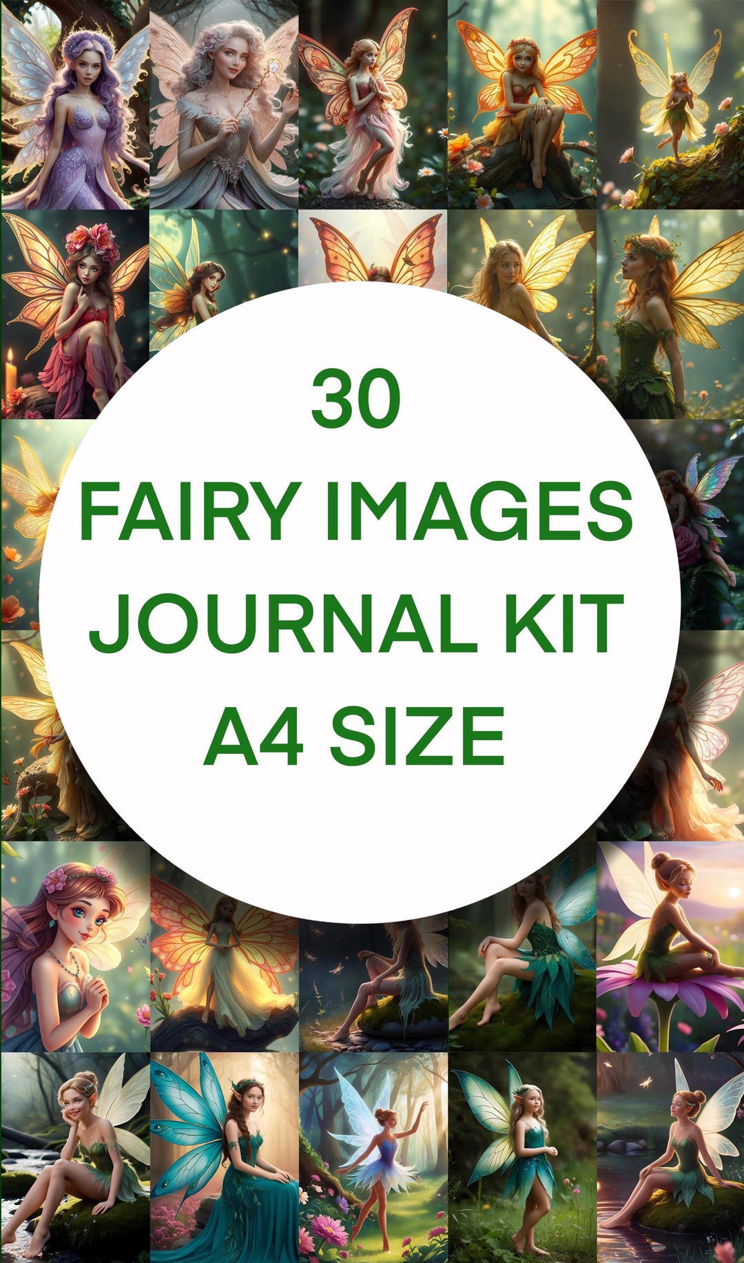 30 Fairy Images Journal Kit, A4 Size, Journal, Scrapbook, Ephemera ...