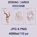 Zodiac Cards Design, PNG, Printable Cliparts, Printable Design - Etsy