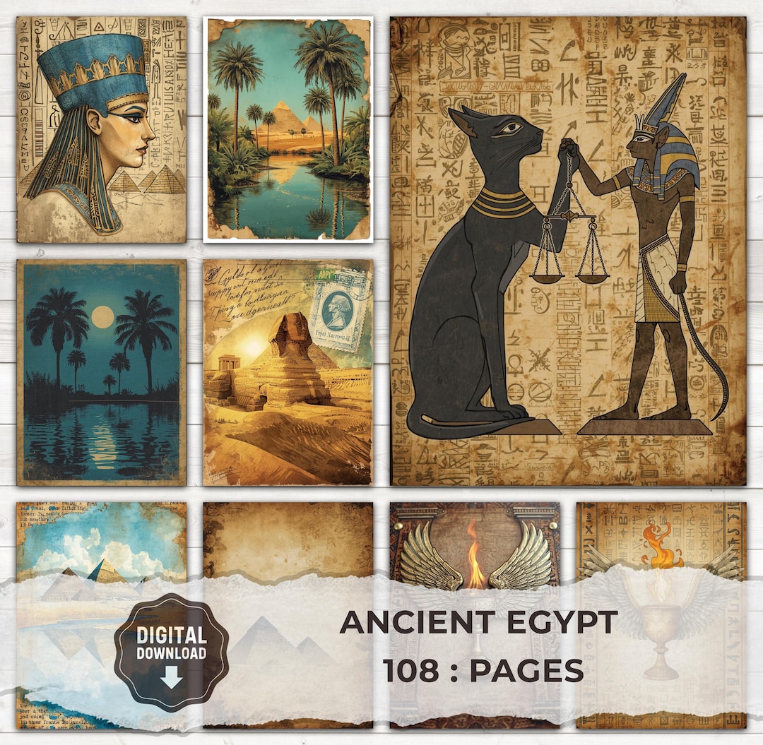 Ancient Egypt Scrapbook Paper Pack Vintage Junk Journal Pages ...