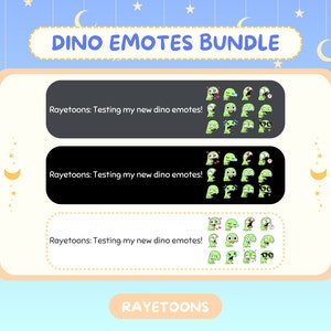 DINO EMOTES (12) | Twitch | Discord | Youtube | Streaming | Cute Kawaii ...