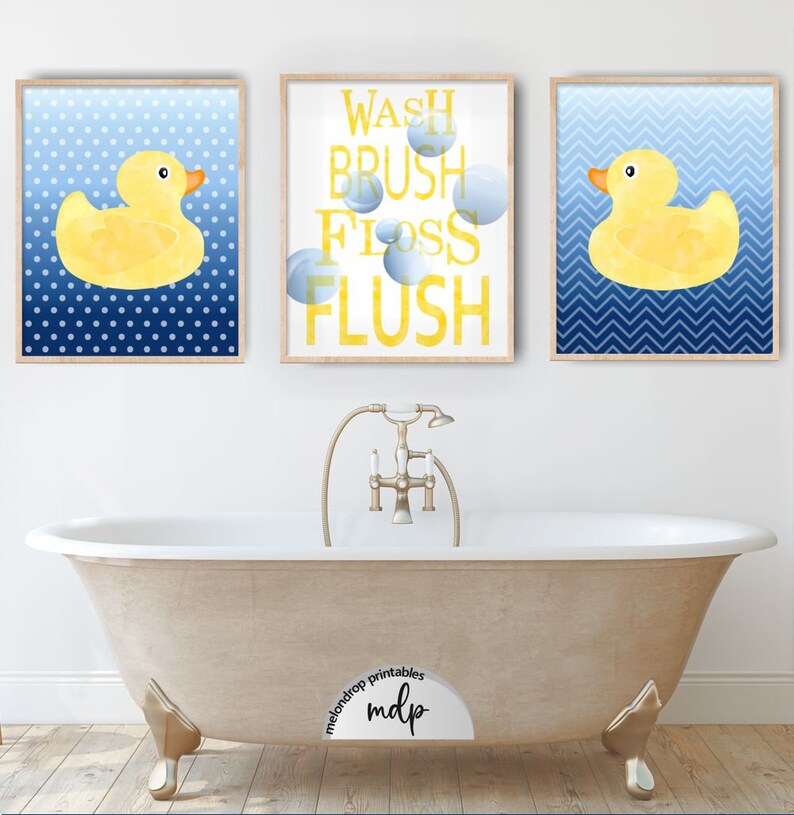 Bathroom Printable Signs Kids Rubber Duck Bath Art Print Rubber Ducky ...