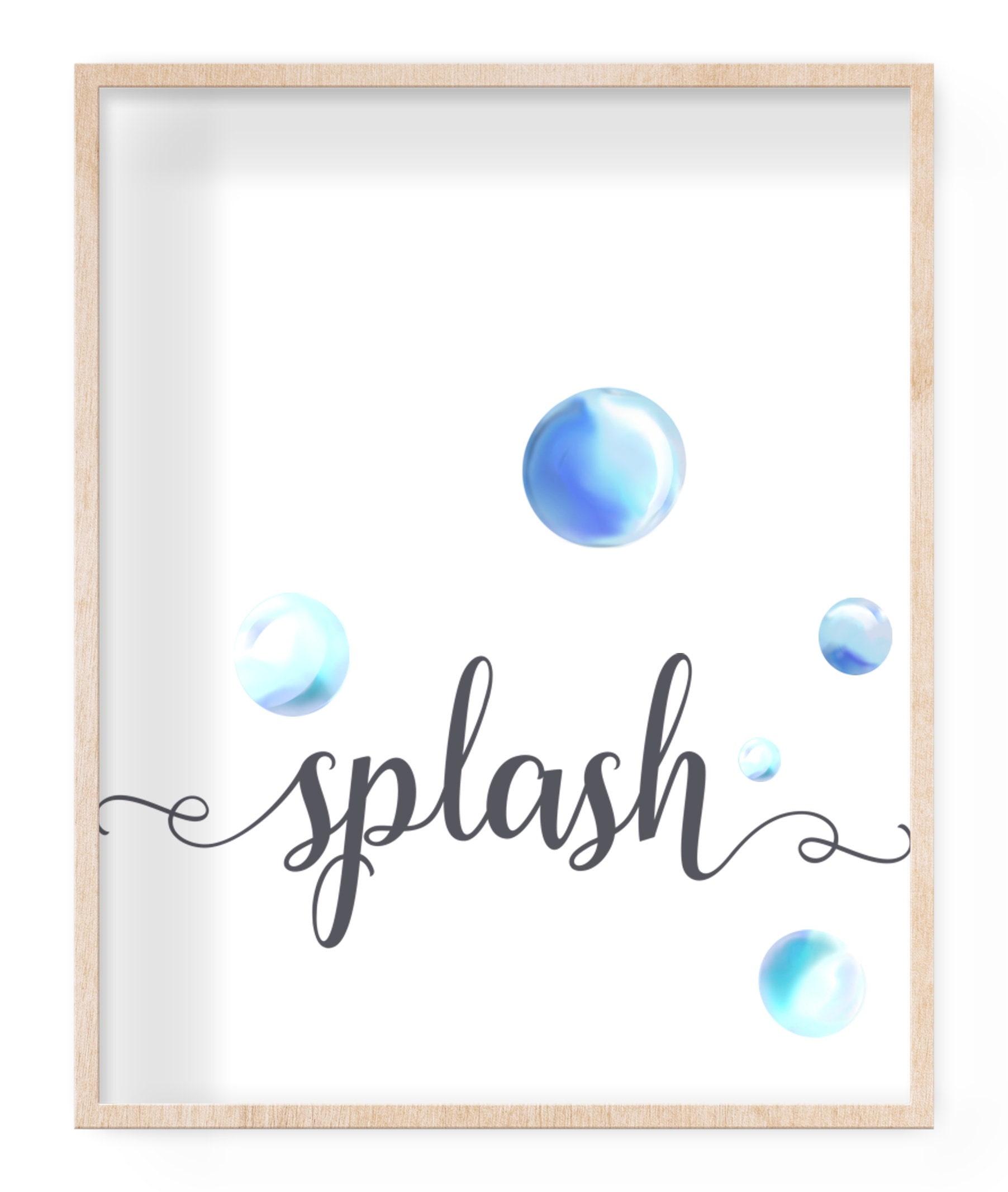 Splish Splash Bathroom Wall Art Printable Signs Soap Bubbles Bath ...