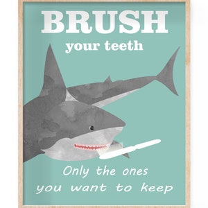 Bathroom Printable Signs Kids Nautical Bathroom Sign Wash Brush Wall ...