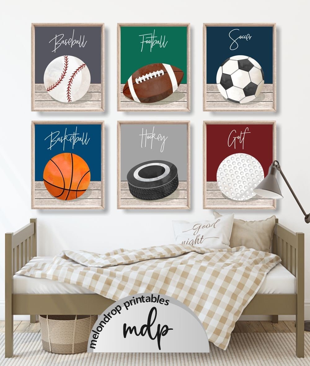 Printable Sports Wall Art for Boys Room Baseball Football - Etsy