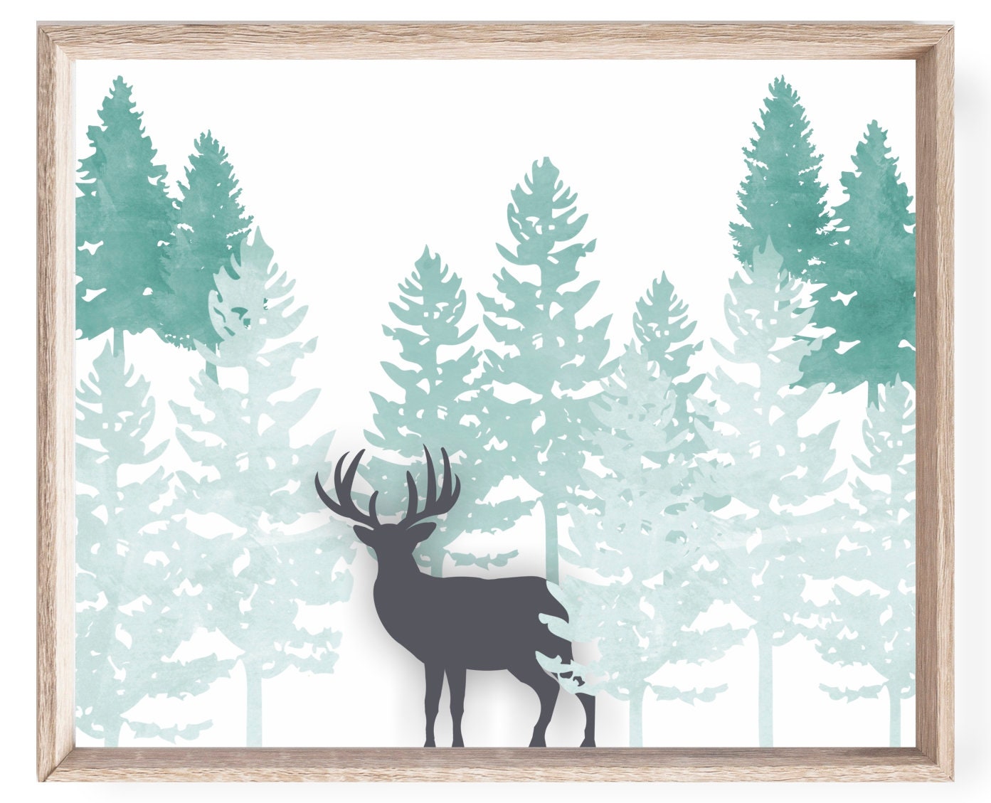 Printable Woodland Nursery Decor Boy Room Wall Art Deer Bear Forest ...