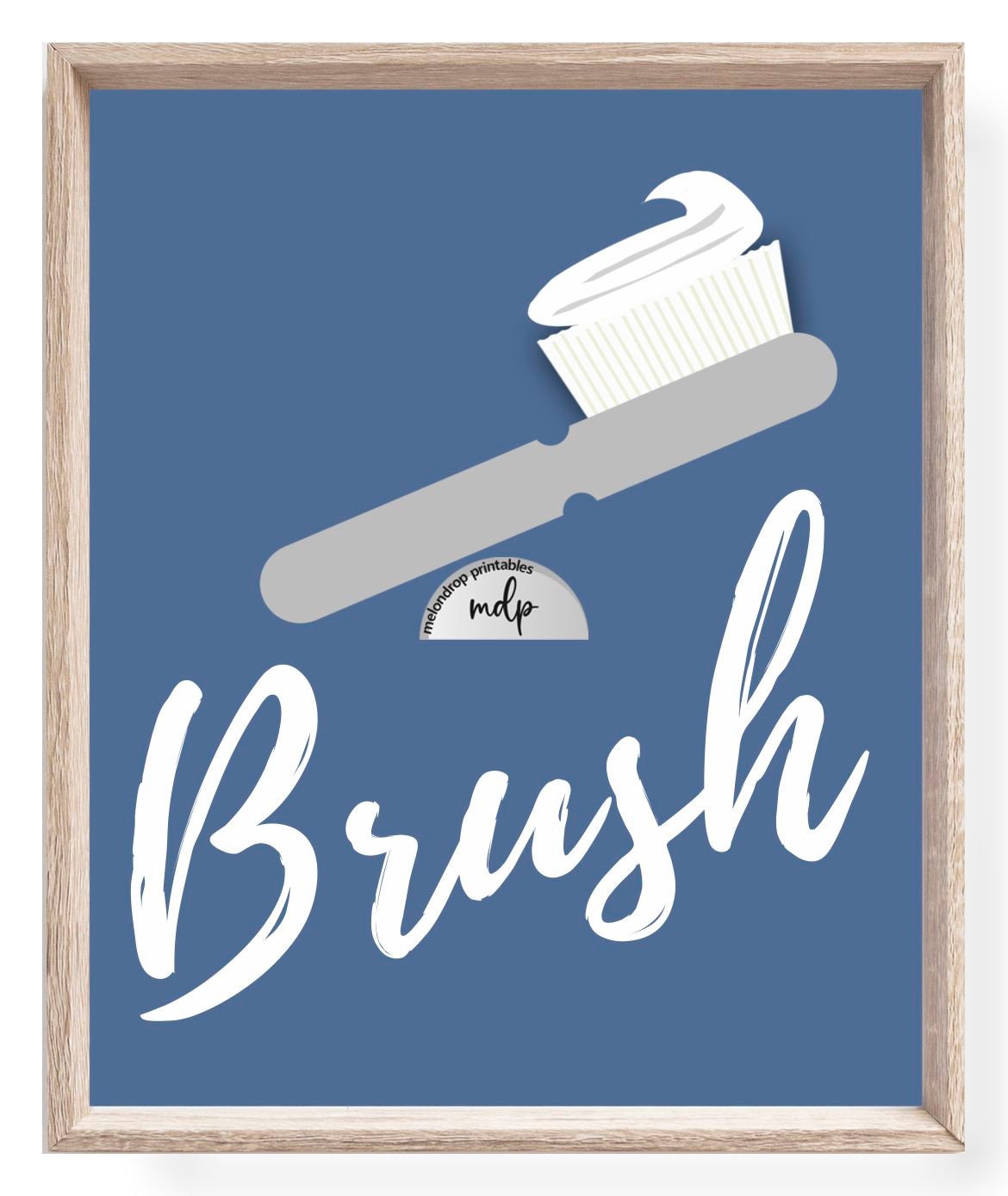 Bathroom Printable Signs Wash Brush Floss Flush Kids Bathroom Signs ...