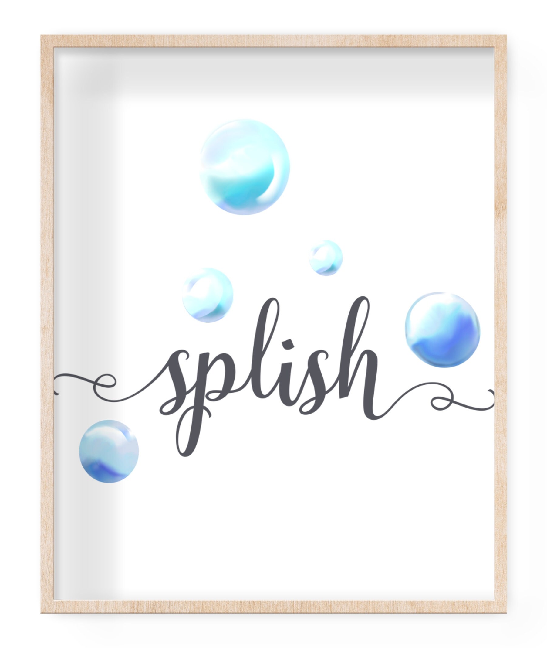 Splish Splash Bathroom Wall Art Printable Signs Soap Bubbles Bath ...