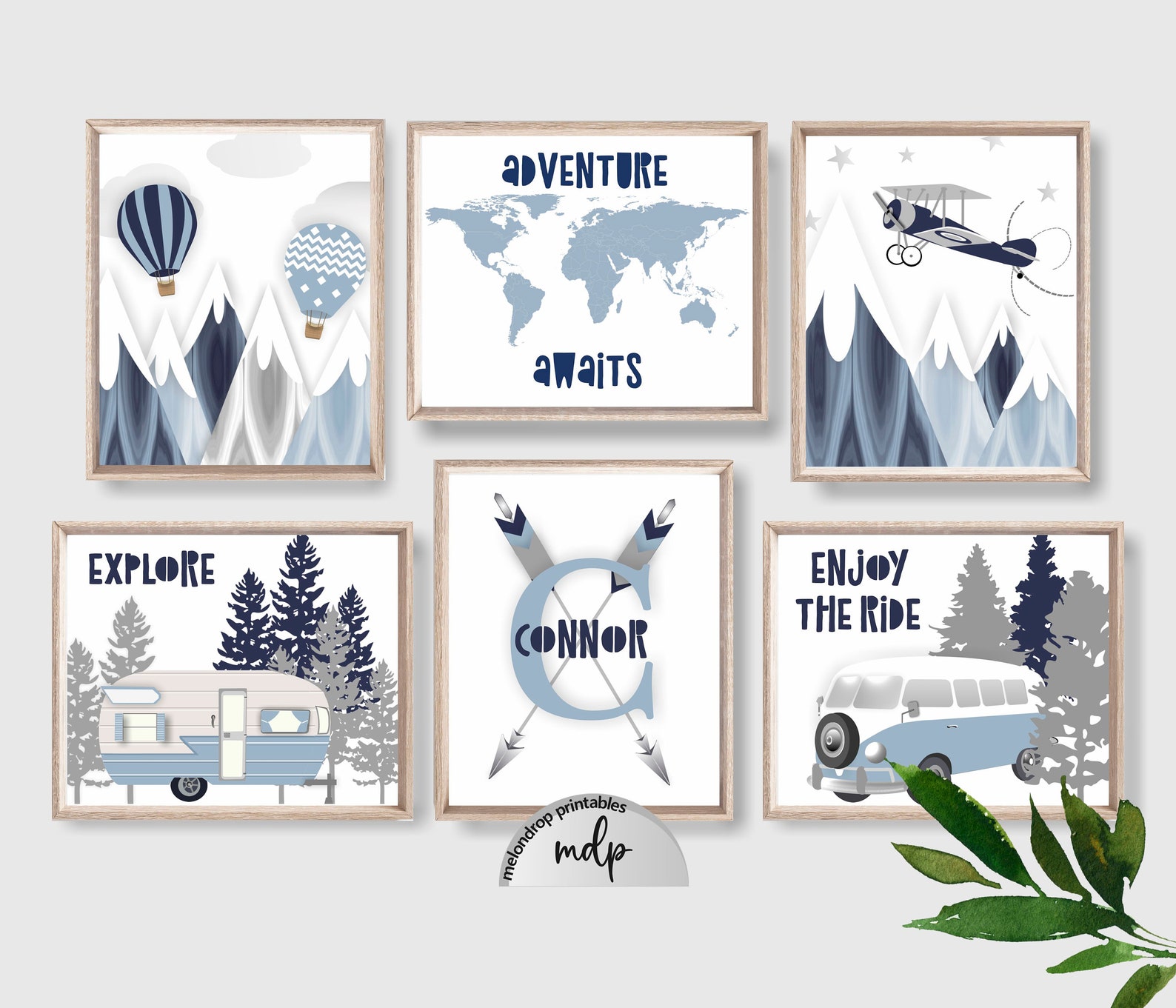 Adventure Nursery Art Baby Boy Travel Theme Nursery Decor Navy Blue ...