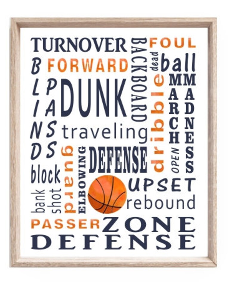 Printable Basketball Nursery Wall Art Boys Room Sports Decor Boy Name ...