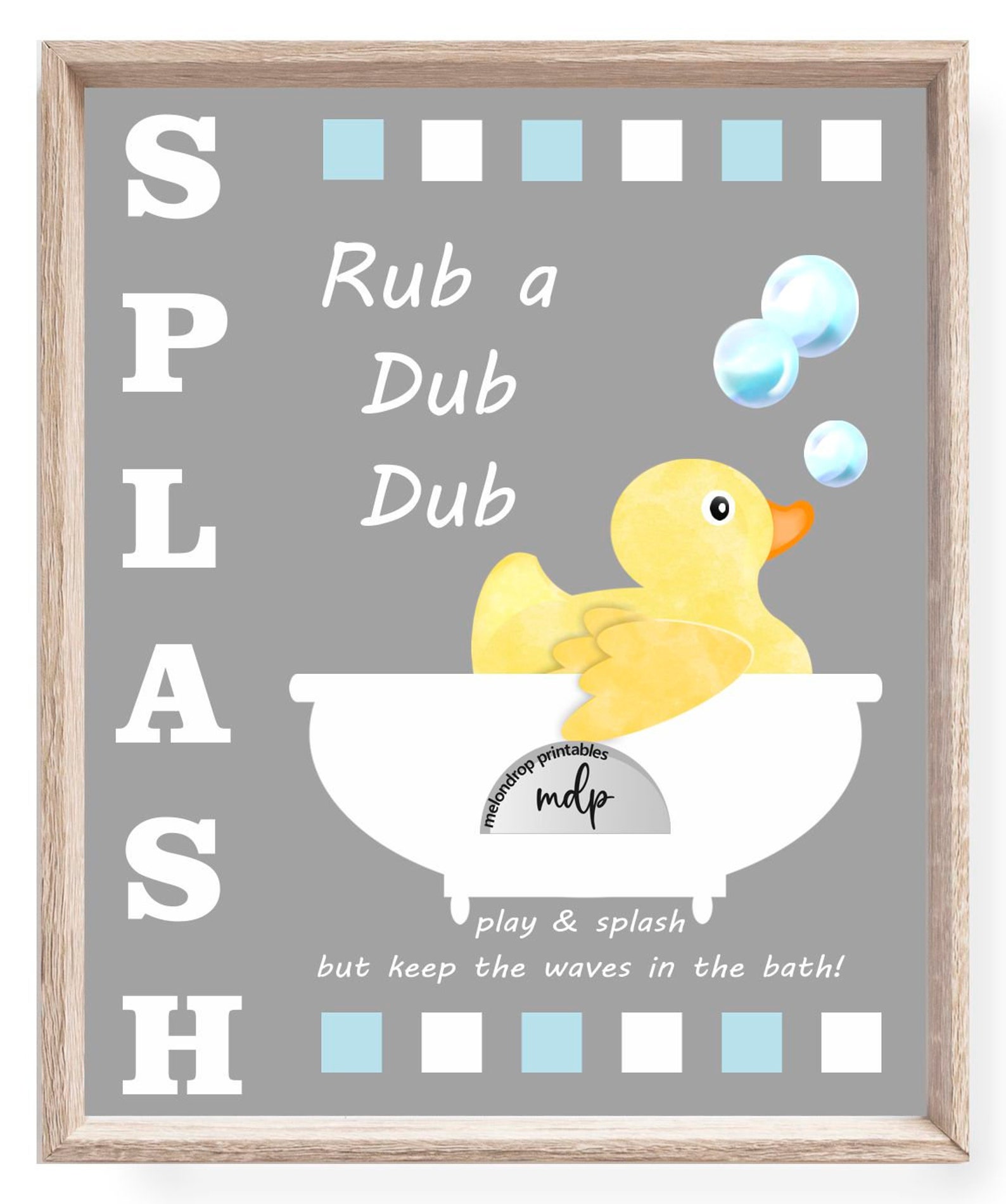 Rubber Ducky Prints Bathroom Wall Art Printable Signs Rubber Duck Bath ...
