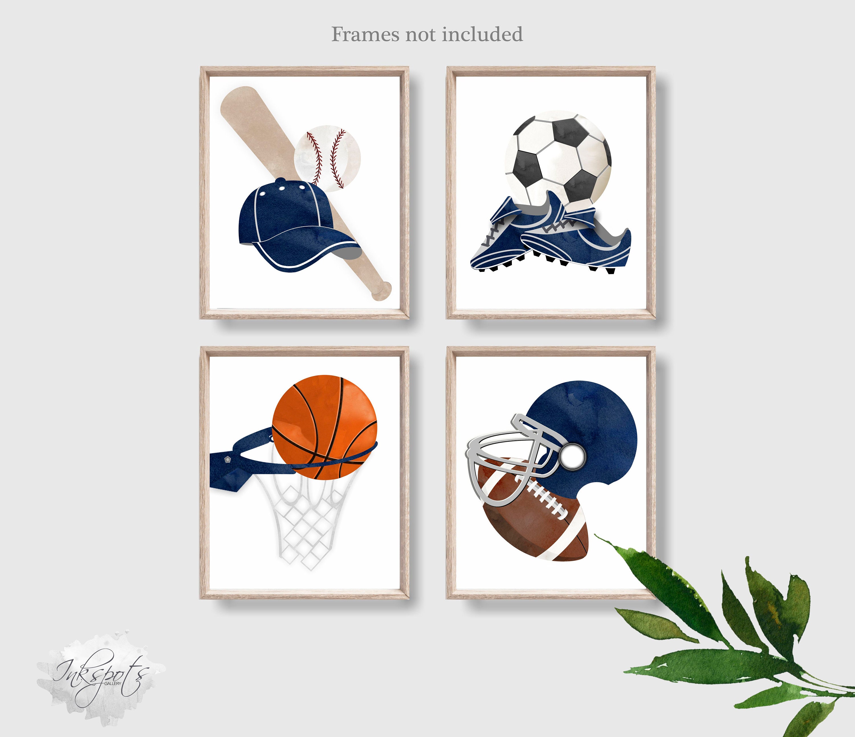 Printable Sports Wall Art Boys Room Decor Baseball Football Soccer ...