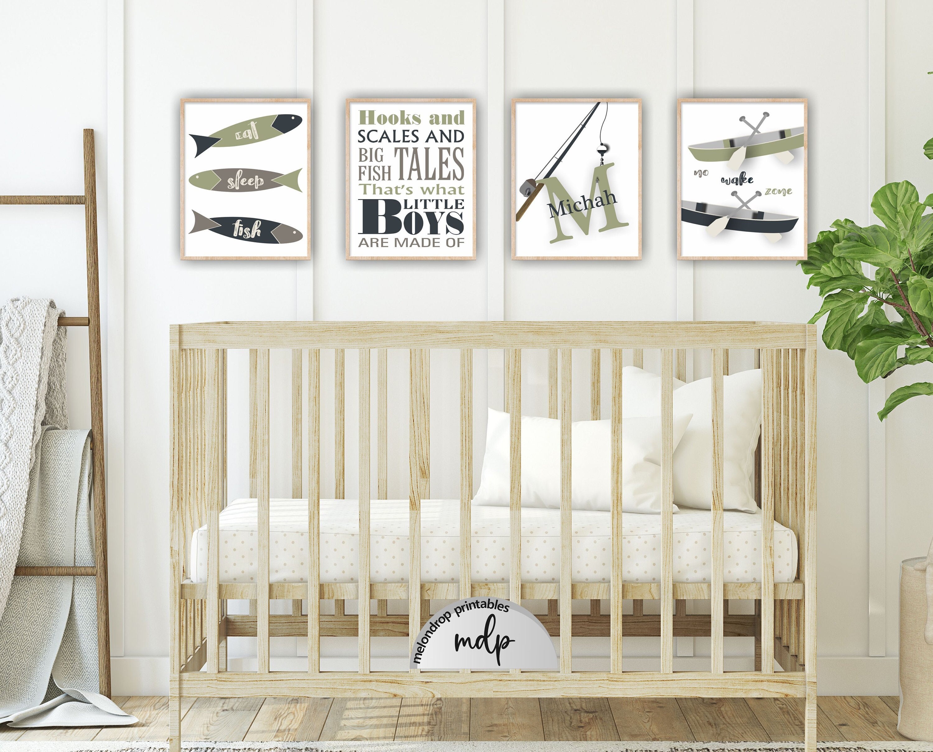 Fishing Nursery Art Baby Boy Nursery Wall Art Printable Personalized ...