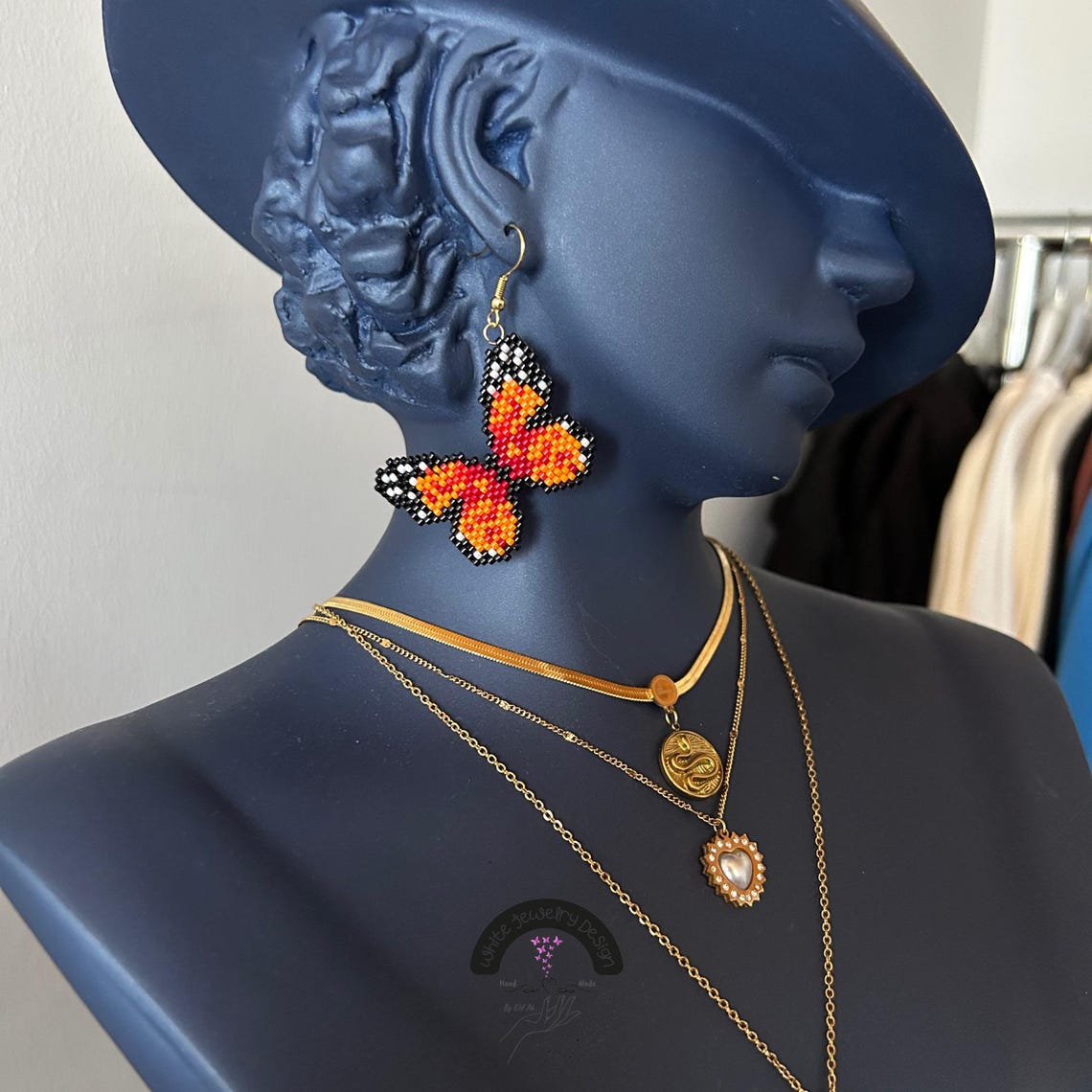 Monarch Butterfly Beaded Pattern, Miyuki Beads, Peyote or Brick Stitch ...