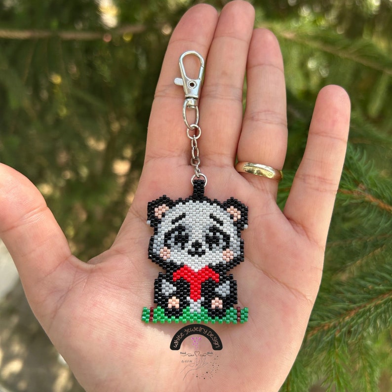 Miyuki Bead Pattern, Cute Panda Peyote or Brick Stitch Miyuki Bead ...