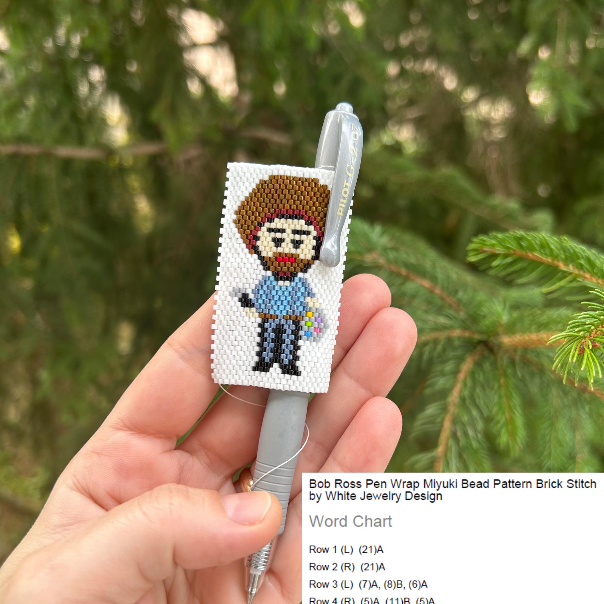 Bob Ross Bead Pen Wrap Pattern, Peyote Brick Stitch, Miyuki Delica ...