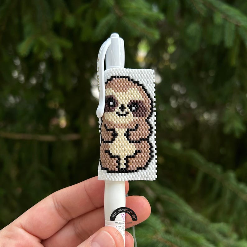 Personalized Sloth Beaded Pen Wrap Pattern for Pilot G2, Peyote & Brick ...