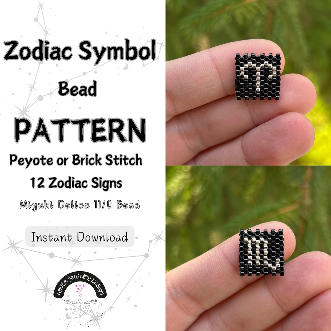 Zodiac Symbol Bead Pattern, Peyote or Brick Stitch, 12 Zodiac Signs ...