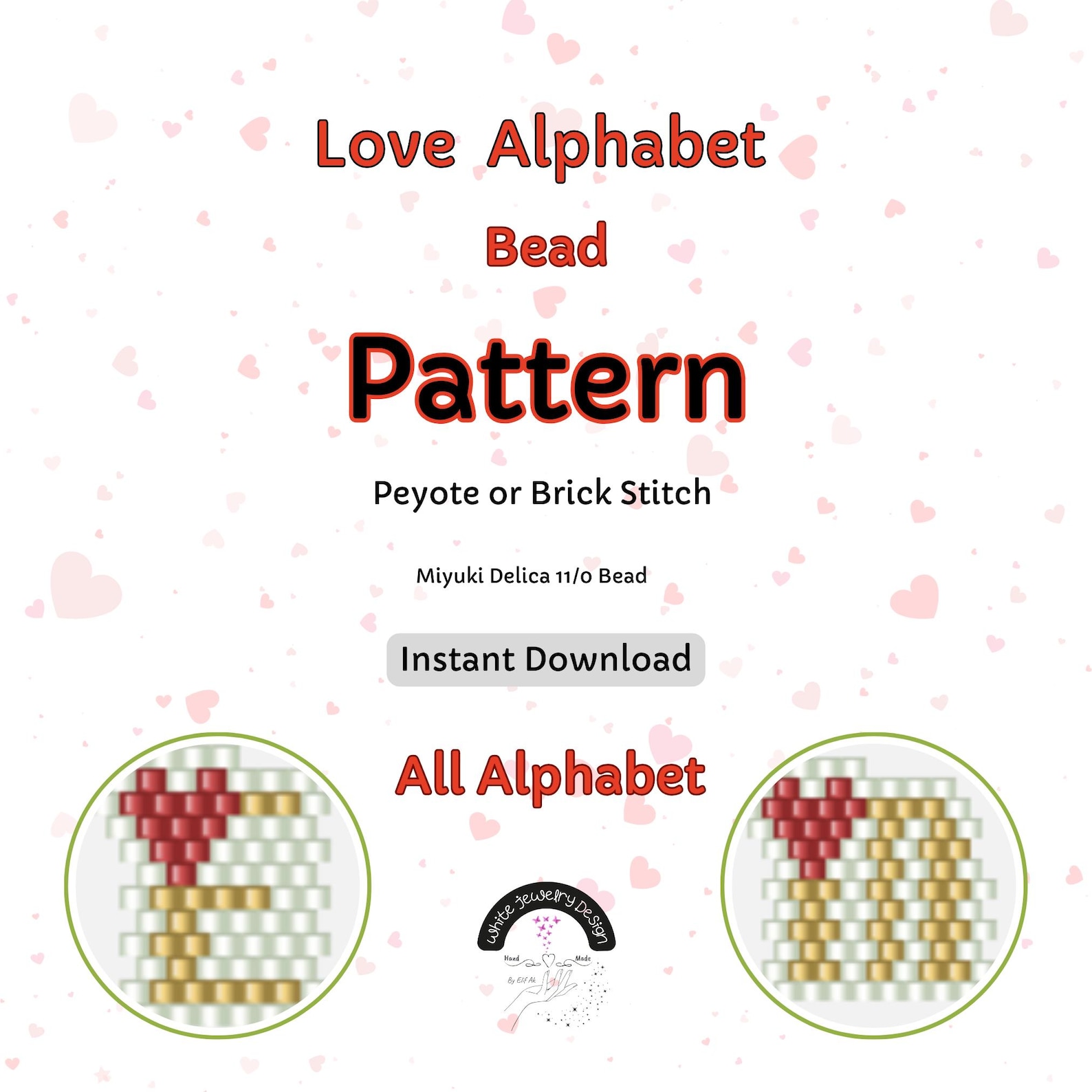 Love Alphabet Bead Pattern - Peyote or Brick Stitch DIY Tutorial ...