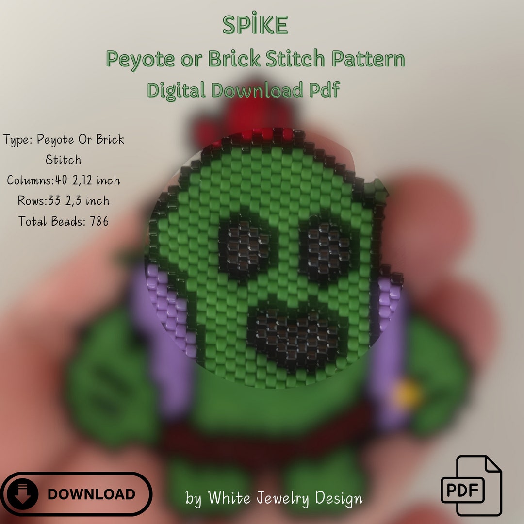 Miyuki Bead Pattern Brawl Stars Spike Bead Pattern Detailed Template Bead Patterns Miyuki