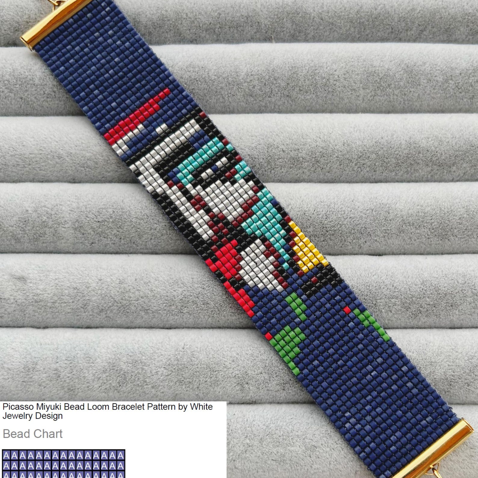 Miyuki Bead Pattern, Picasso Miyuki Bead Loom Bracelet Pattern, Miyuki ...