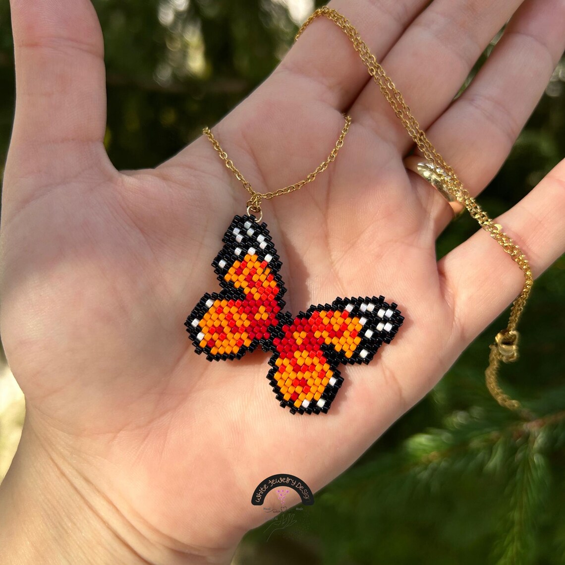 Monarch Butterfly Beaded Pattern, Miyuki Beads, Peyote or Brick Stitch ...