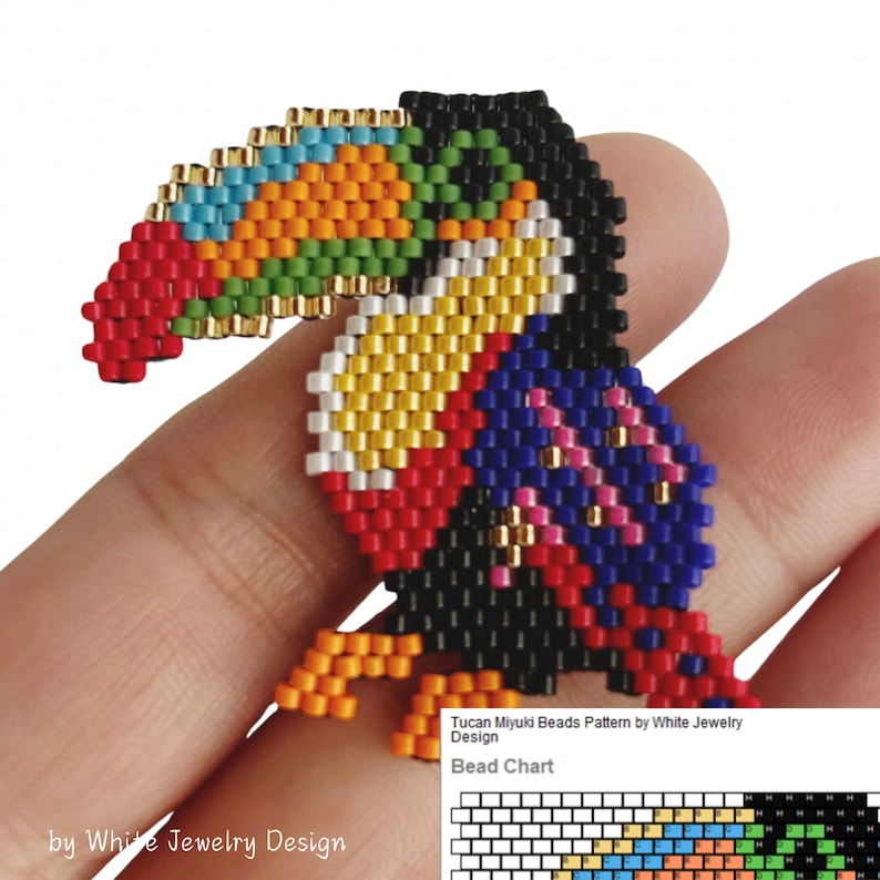 Miyuki Toucan Bead Pattern, Peyote or Brick Stitch (digital Download ...
