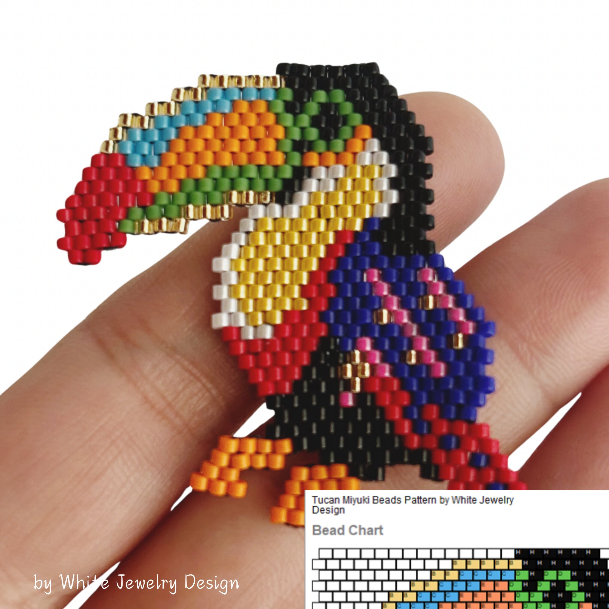 Miyuki Toucan Bead Pattern, Peyote or Brick Stitch (digital Download ...