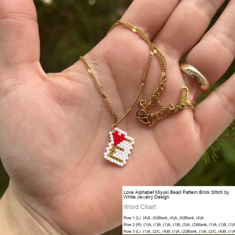Love Alphabet Bead Pattern - Peyote or Brick Stitch DIY Tutorial ...