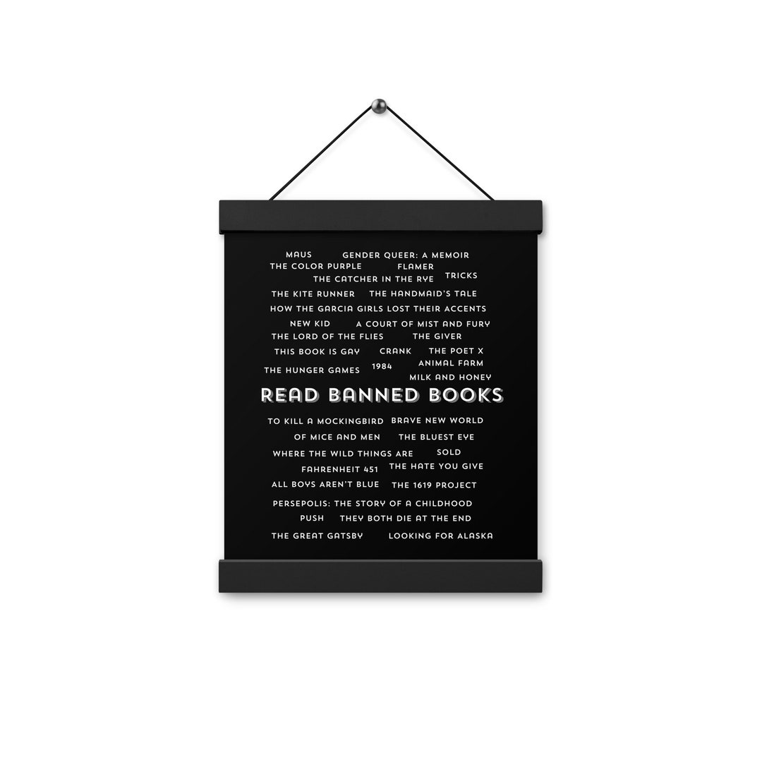 Read Banned Books Poster With Hangers - Etsy