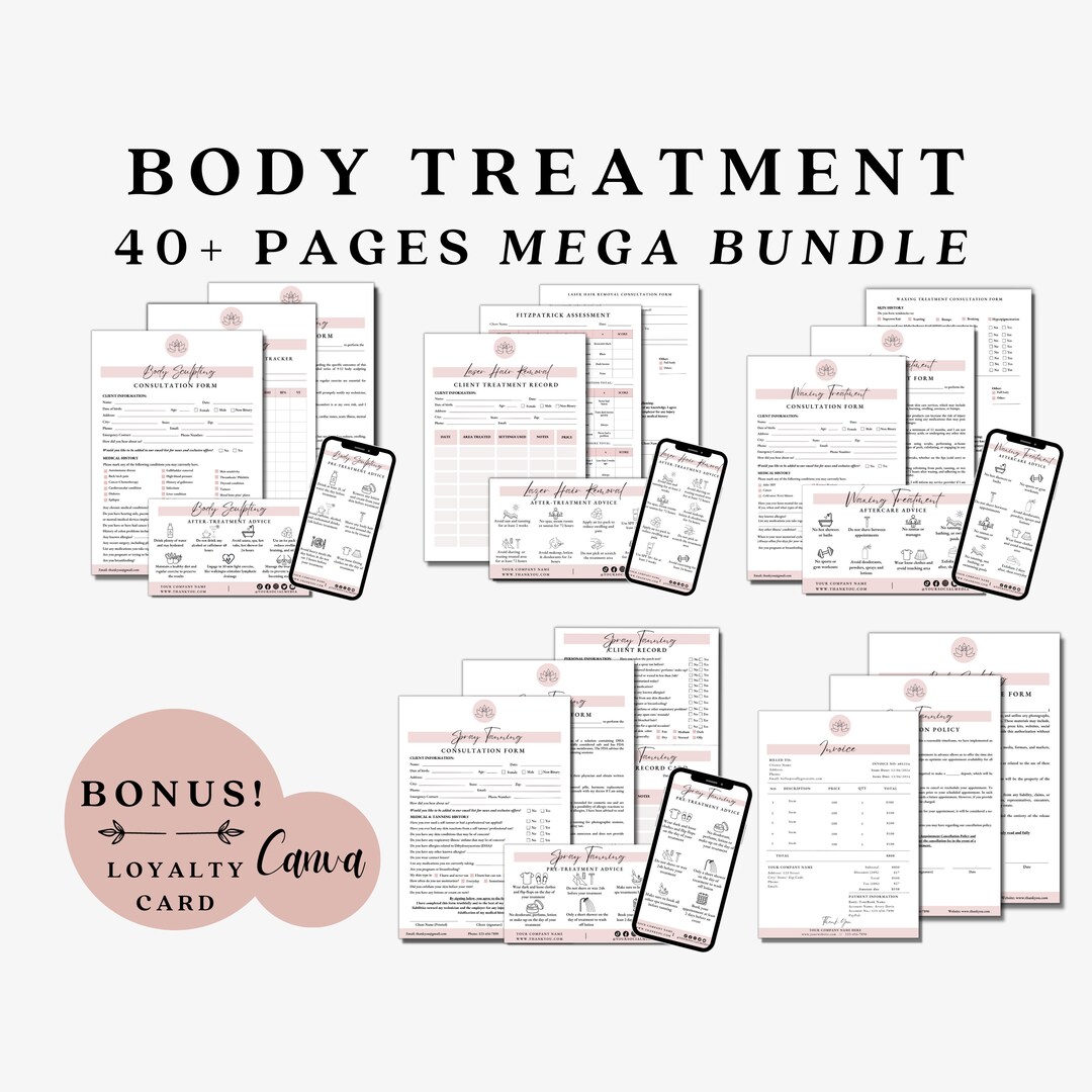 Esthetician Forms Bundle Day Spa Forms Waxing Consent Form - Etsy