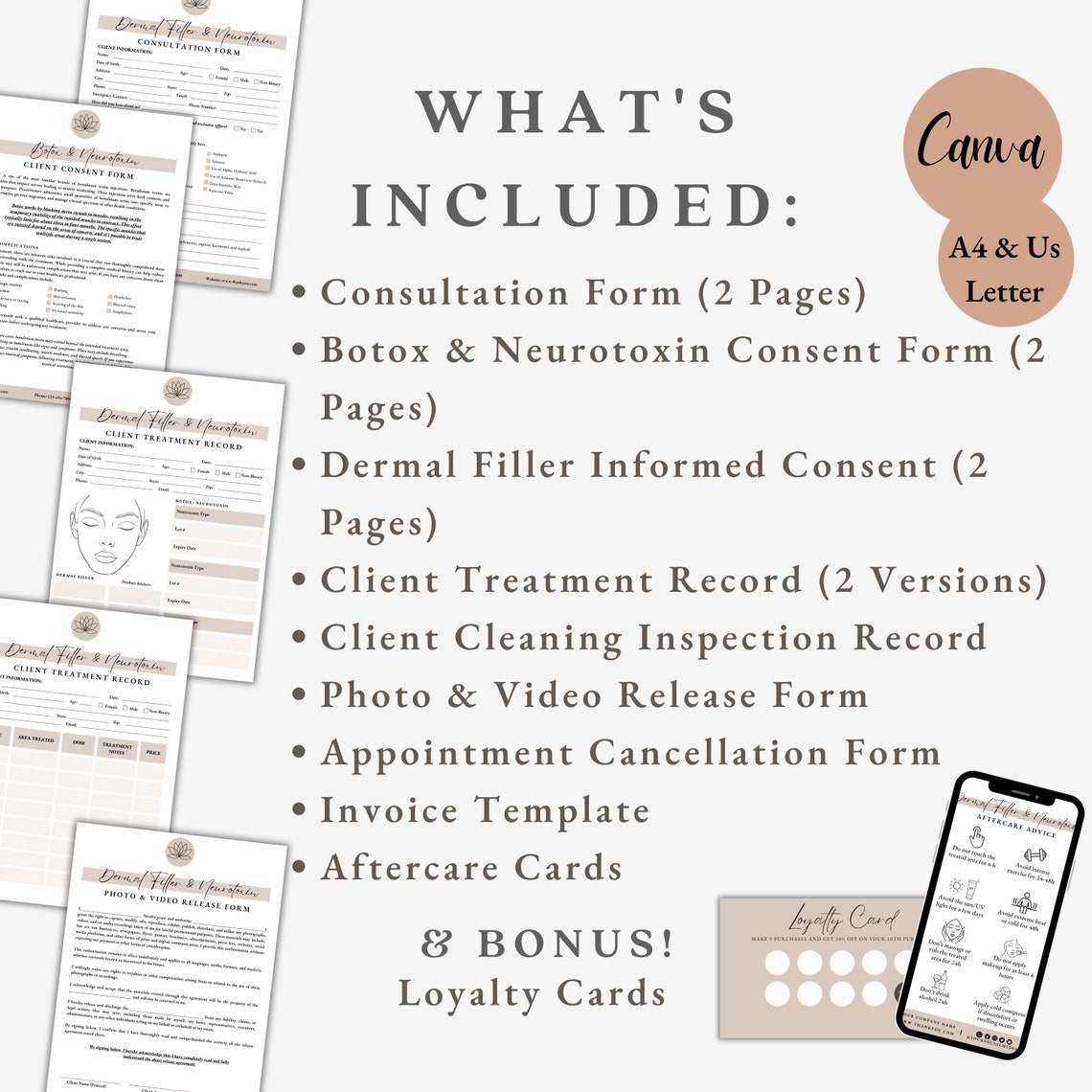 Dermal Filler, Botox, Botulin Toxin, Consultation Forms, Consent Form ...