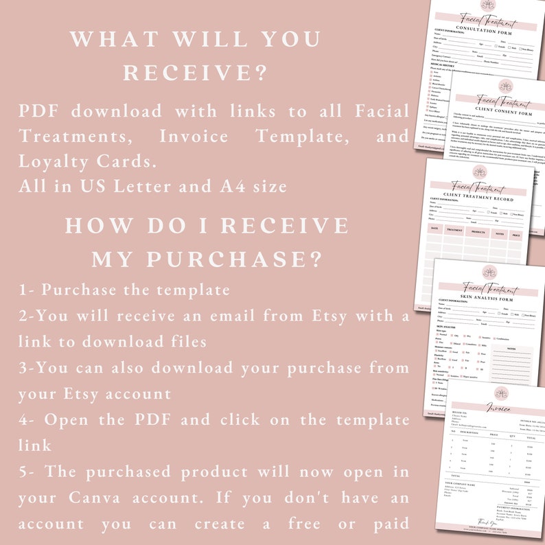 Facial Treatment Forms, Esthetician Forms Bundle, Skincare Forms ...