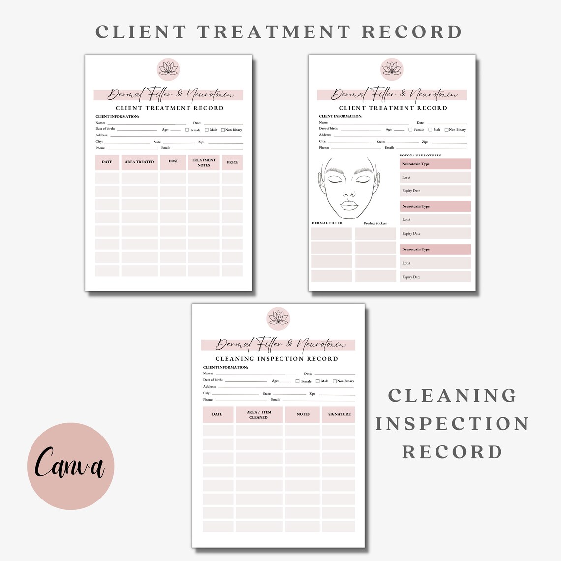 Dermal Filler, Botox, Botulin Toxin, Consultation Forms, Consent Form ...