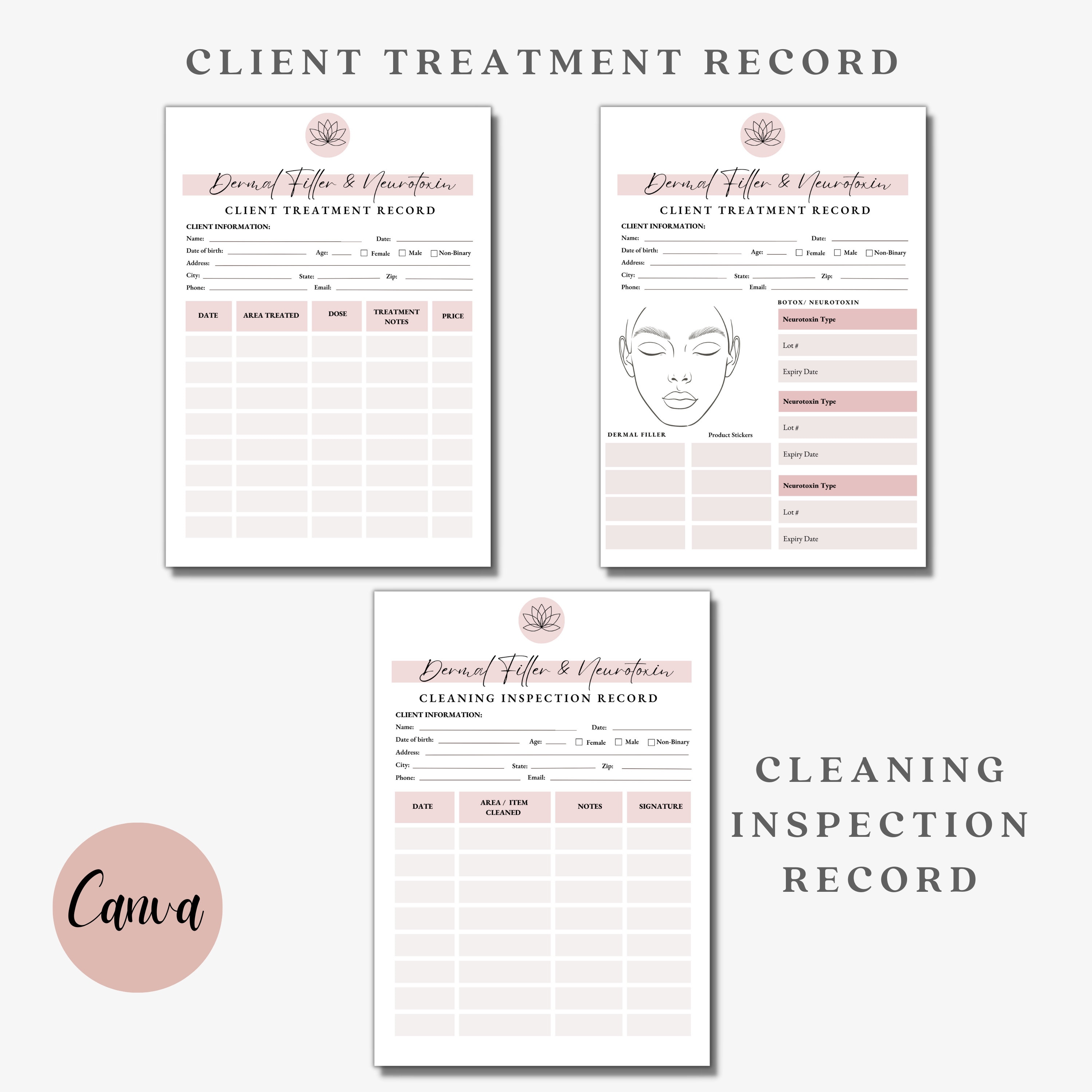 Dermal Filler, Botox, Botulin Toxin, Consultation Forms, Consent Form ...