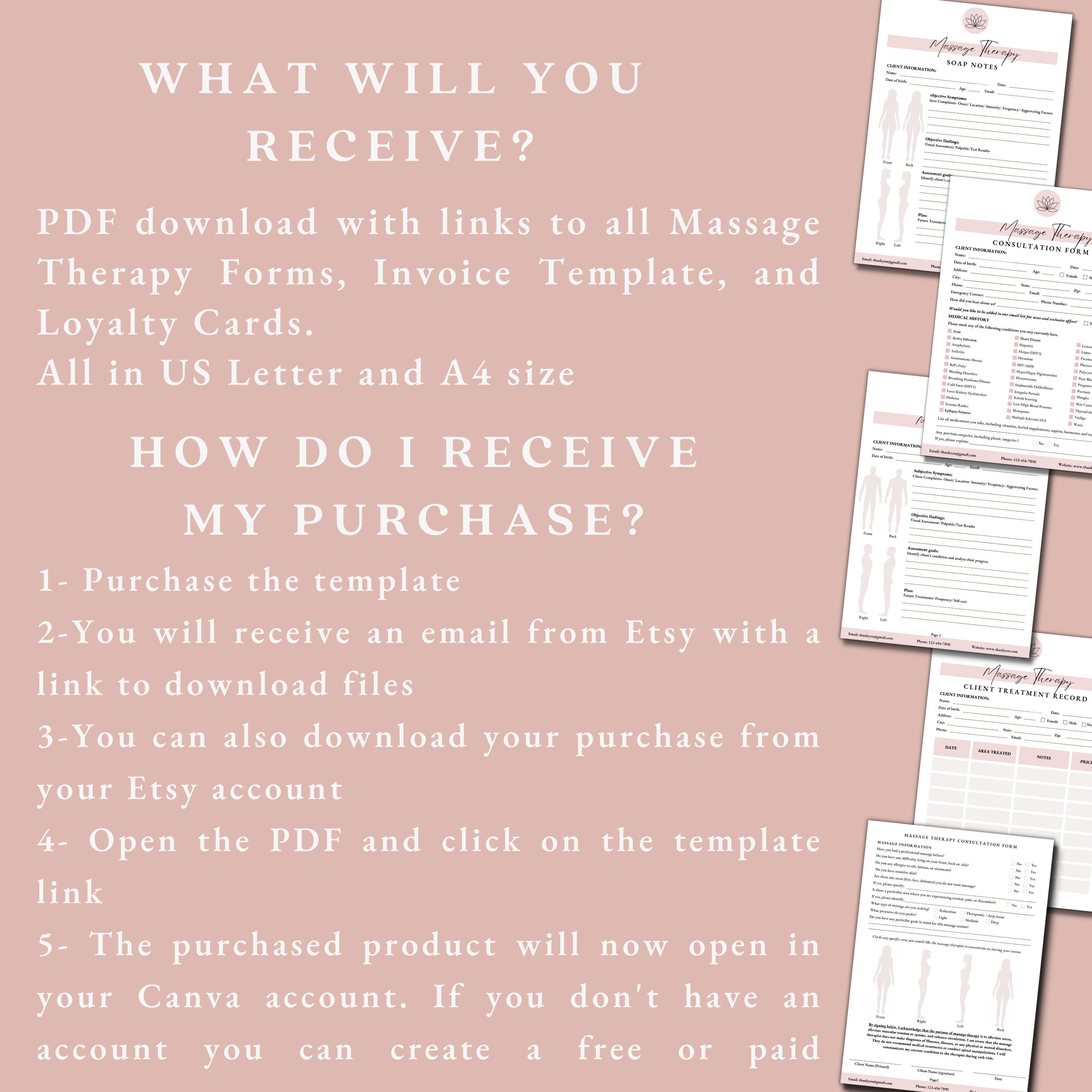 Massage Therapy Form, Massage Intake Form, Massage Aftercare, Massage ...