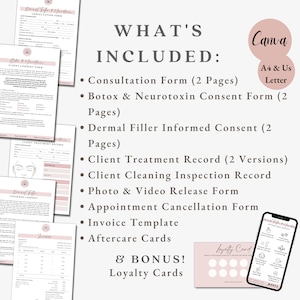 Dermal Filler, Botox, Botulin Toxin, Consultation Forms, Consent Form ...