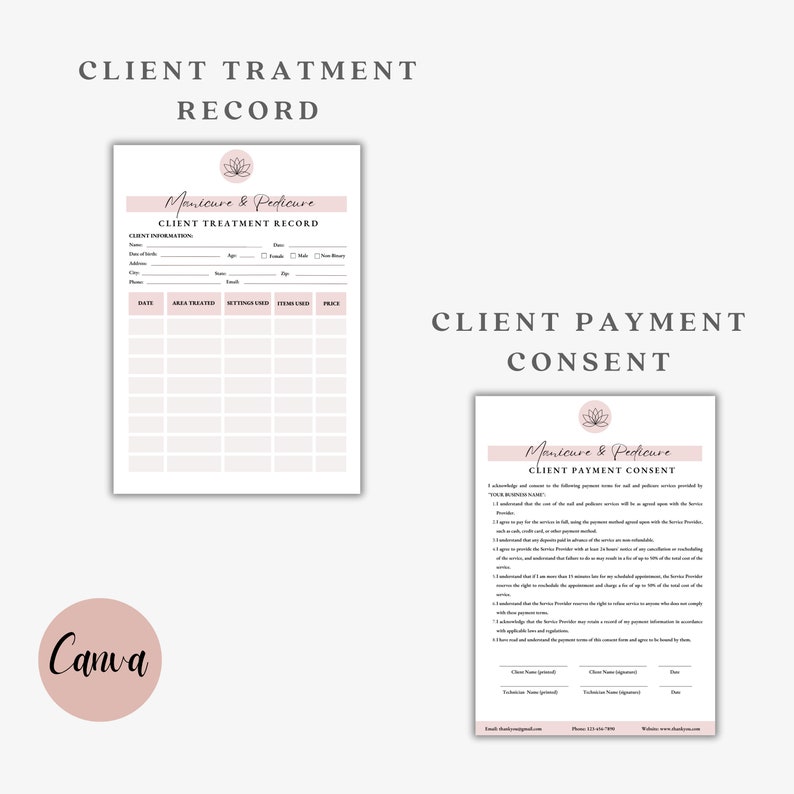 Nail Consent Form, Nail Consultation, Pedicure Forms, Nail Aftercare ...