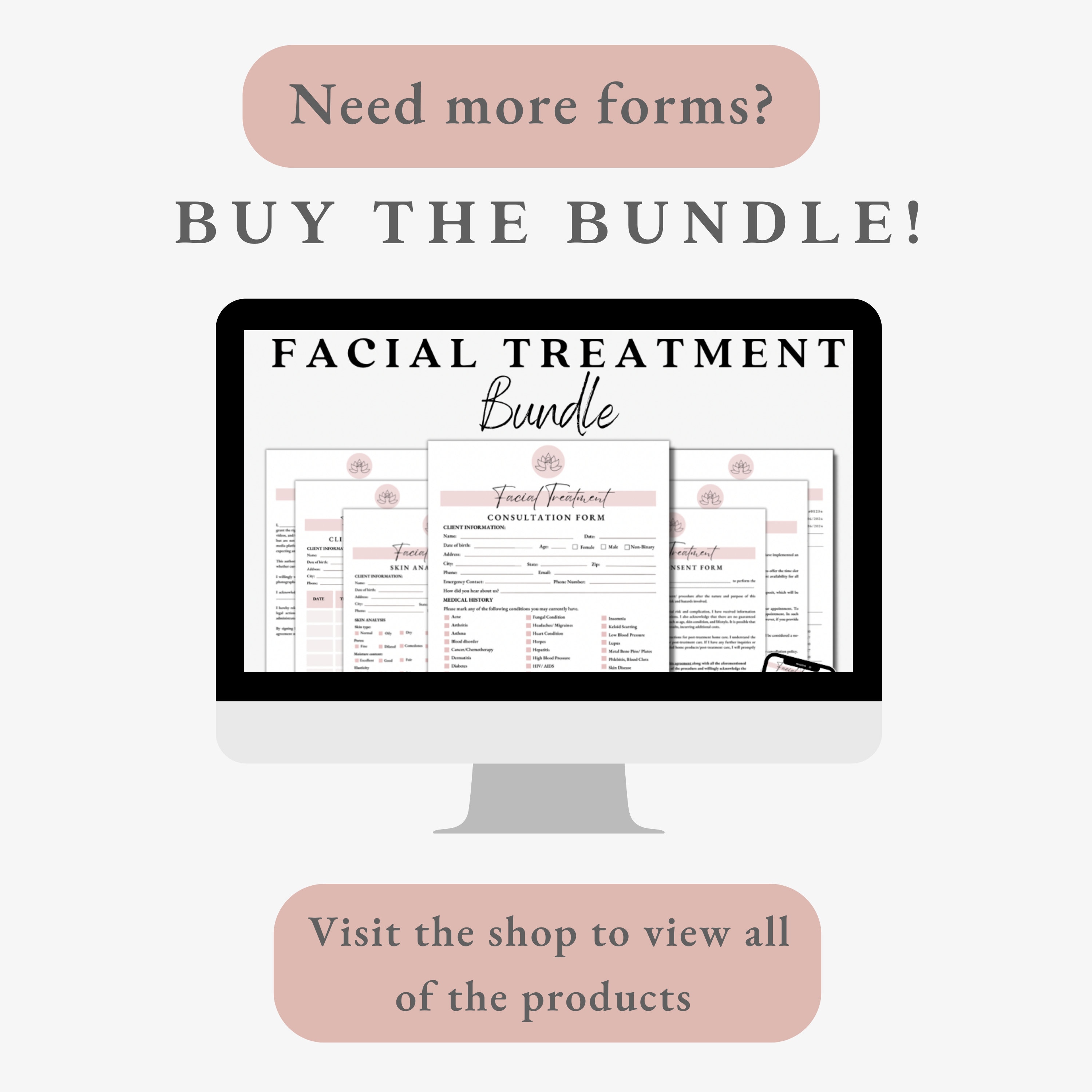 Facial Consultation Form, Facial Intake Form, Skincare Forms, Spa Forms ...