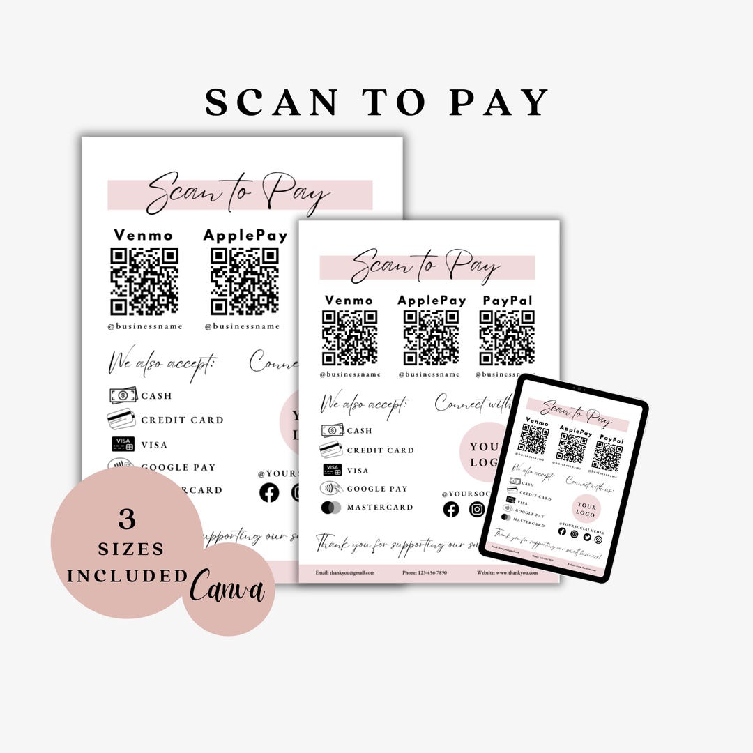 QR Payment Sign, Venmo Sign, Payment Sign, Custom QR Code Sign, Venmo ...