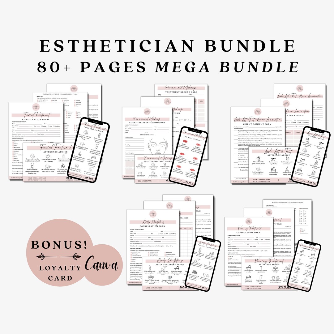 Mega Esthetician Forms Bundle, Day Spa Forms, Skincare Forms ...