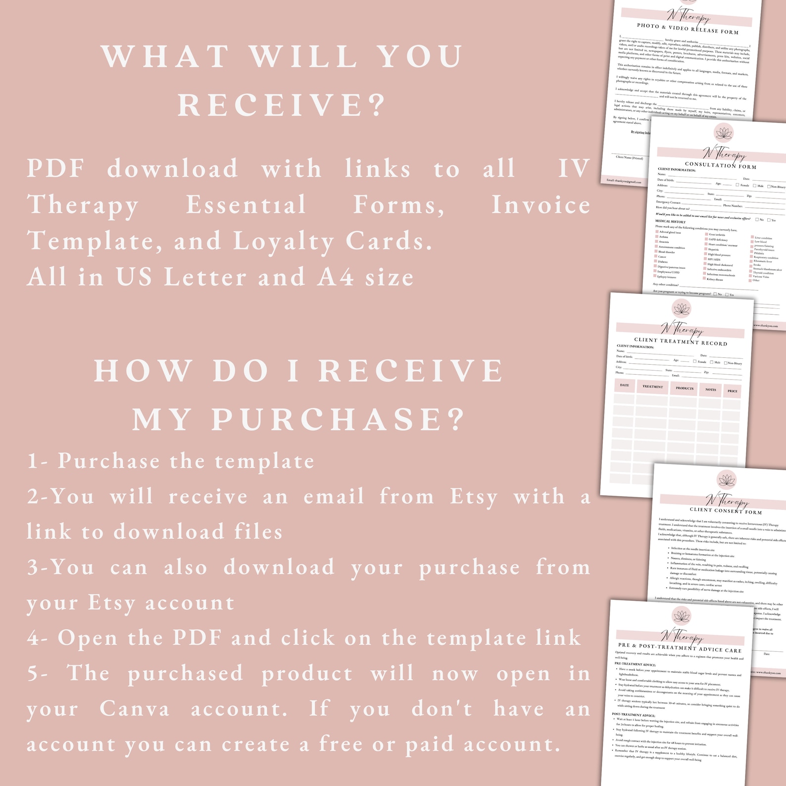 IV Therapy Template, IV Therapy Consent, Intravenous Therapy, Med Spa ...