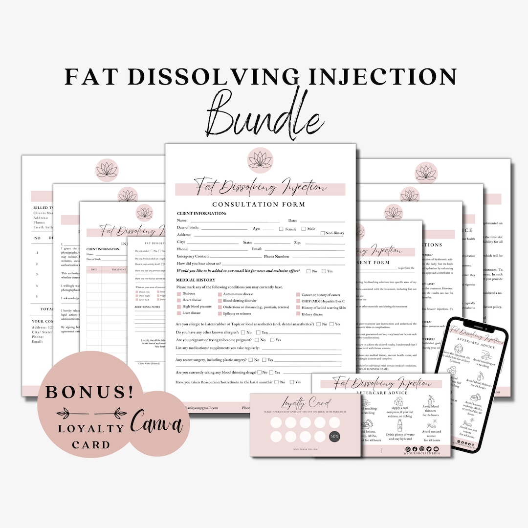 Fat Dissolving Injection, Injector Forms, Fat Dissolve Consent, Fat ...