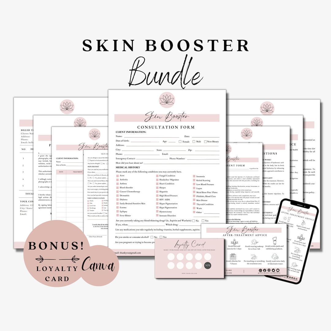 Skin Booster Consent, Filler Consultation, Filler Aftercare Advice ...