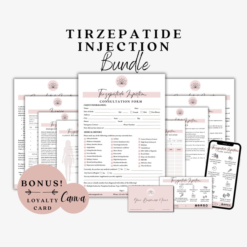 Tirzepatide Forms, Weight Loss, Client Intake Forms, Med Spa Forms, Fat ...